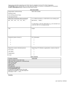 New Work Item - ETSI - portal etsi Doc Template | pdfFiller