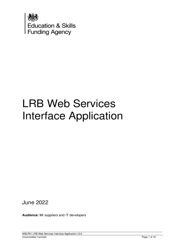Fillable Online LRB Web Services Interface Application - GOV.UK Fax ...