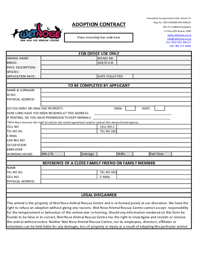 Fillable Online www.pdffiller.com397027660-Adoption-ContractpdfGet the ...