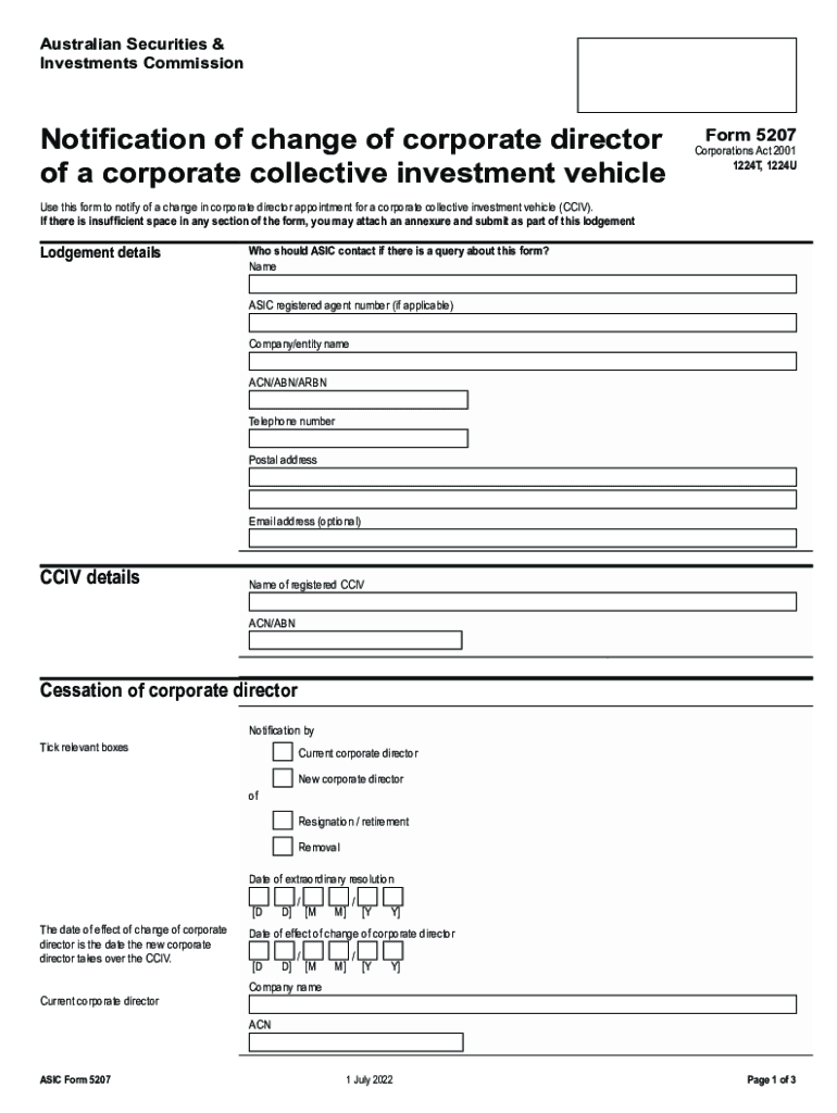 Fillable Online Notification of change of corporate director Fax Email ...