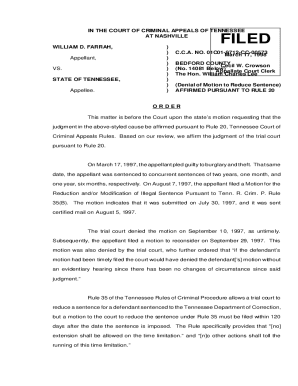 Fillable Online Farrah v. State, C.C.A. No. 01C01-9712-CC-00573 ...