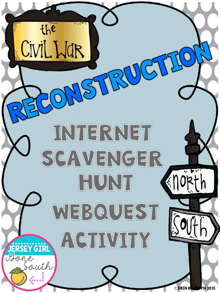 Fillable Online Civil War Reconstruction Internet Scavenger Hunt ...
