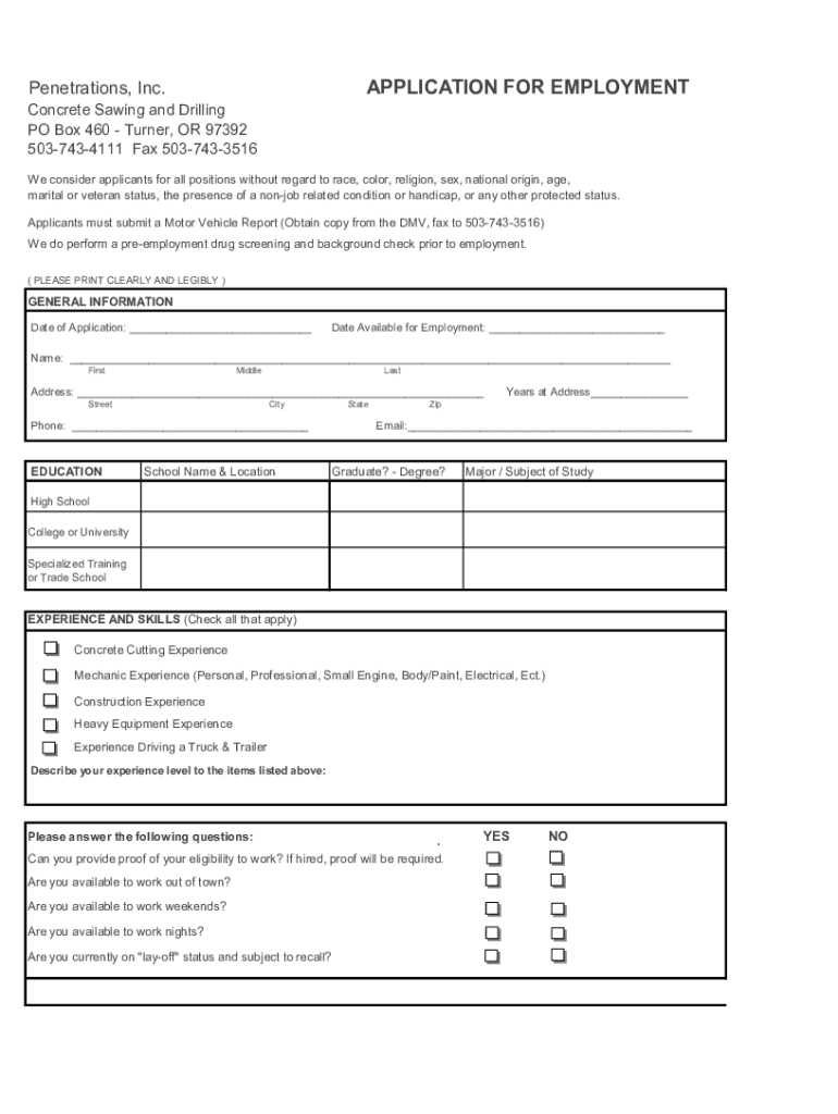 Fillable Online www.coursehero.comfile142195897Application-For-Employment.doc - Application For ...