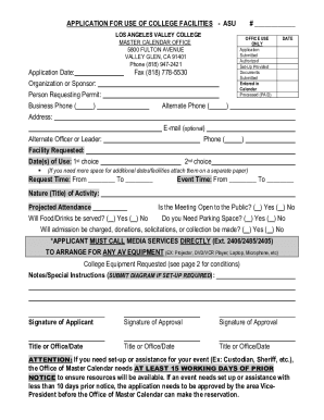 Fillable Online www.lavc.eduasuASU-FormsASU Forms - Los Angeles Valley College Fax Email Print ...
