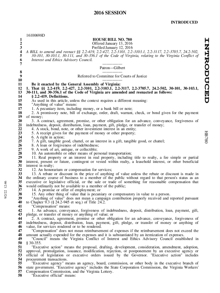 Fillable Online lis virginia Virginia Legislation Virginia Department ...