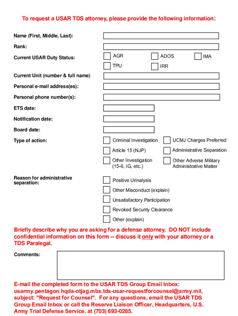 Fillable Online www.jagcnet.army.milSites22ndlodRequest for Army ...
