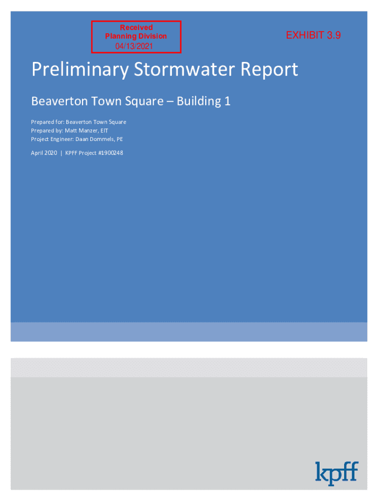 Fillable Online beaverton.granicus.comMetaViewerPRELIMINARY STORMWATER REPORT - beaverton ...