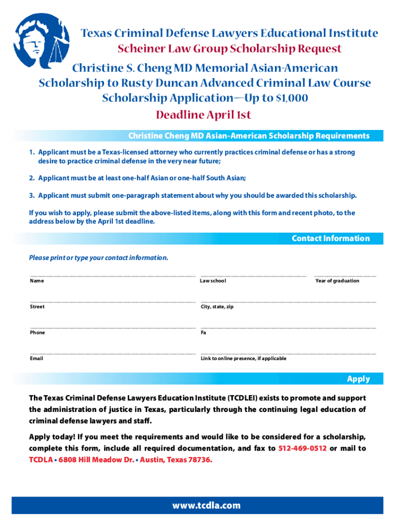 Fillable Online Texas Criminal Defense Lawyers Educational Institute Scheiner ... Fax Email ...