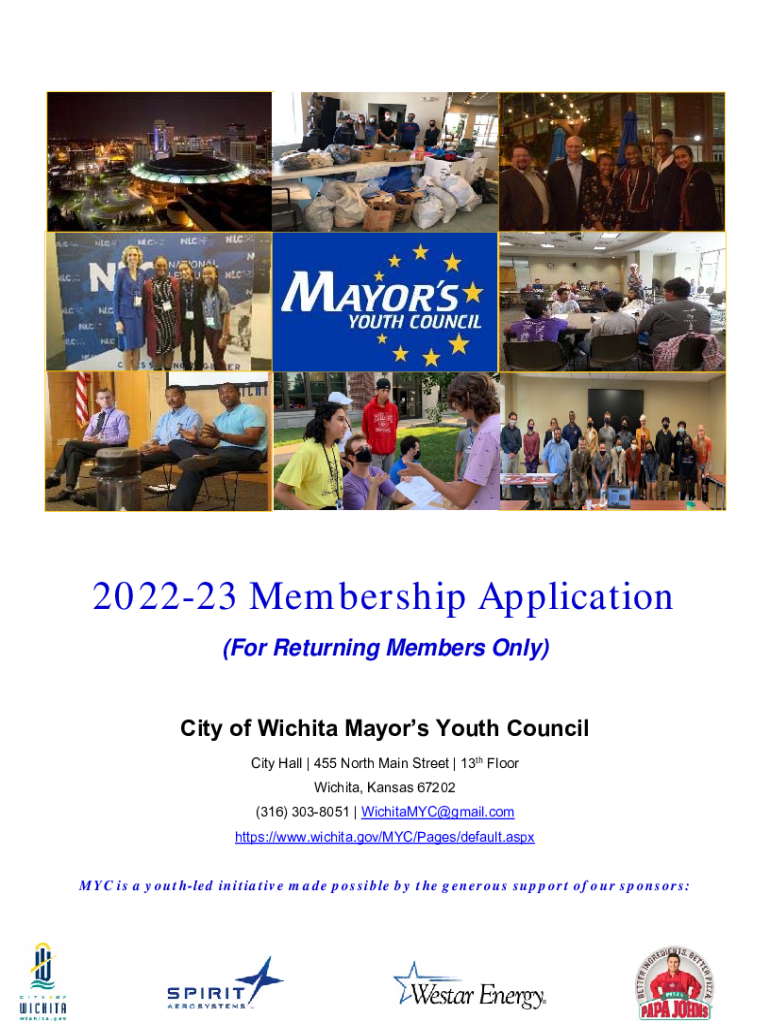 Fillable Online www.wichita.govMYCPublishingImages2021-22 Membership ...