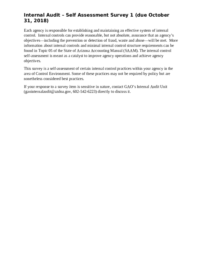 Internal Control Self-Assessment SurveysGeneral Accounting ...