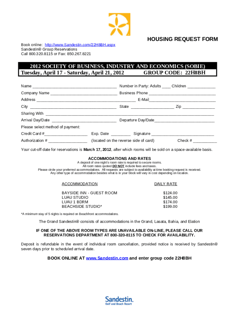HOUSING REQUEST - una.edu Doc Template | pdfFiller