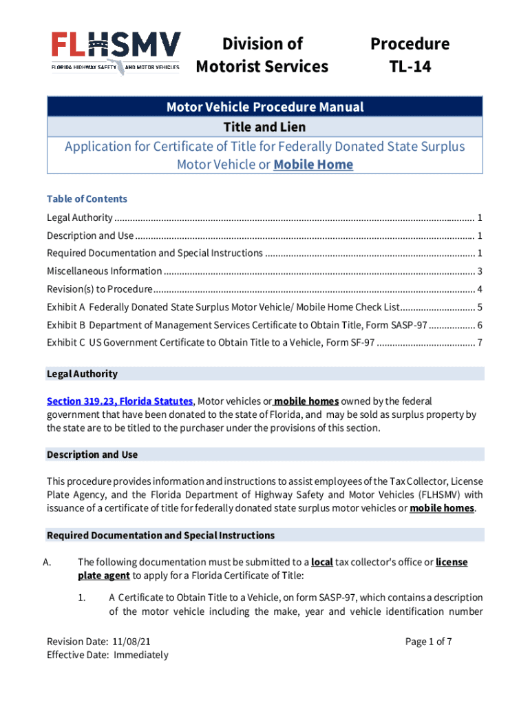 Fillable Online Division of Procedure Motorist Services TL-14 Fax Email ...