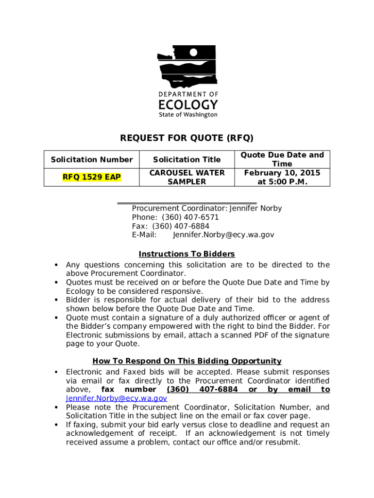 Solicitation Title Doc Template | pdfFiller