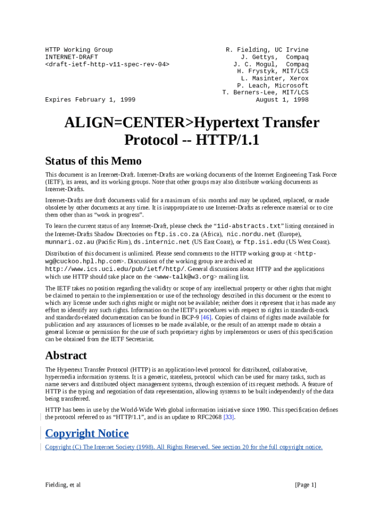 HTTP Working Group R. Fielding, UC Irvine - Internet Engineering Task ...