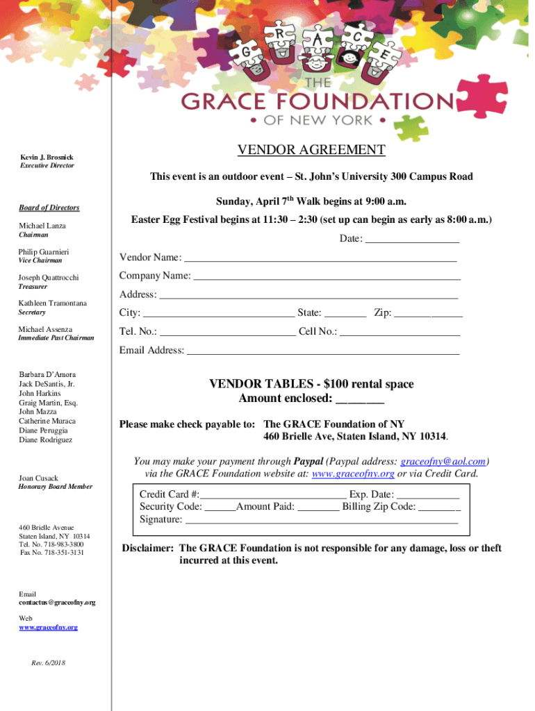 Fillable Online VENDOR AGREEMENT Fax Email Print - pdfFiller