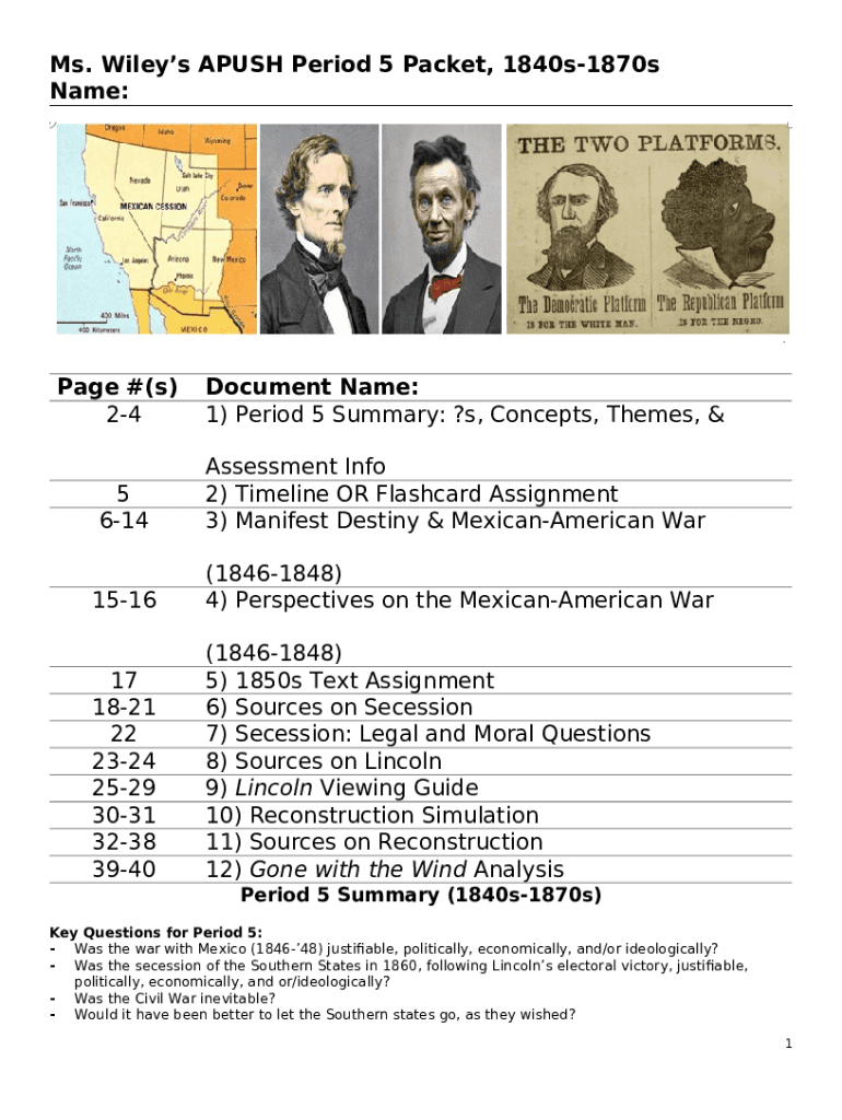 Period 4 Packet.pdf - Ms. Wileys APUSH Period 4 Packet,... - Course ...
