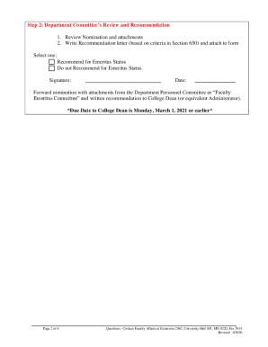 Fillable Online Emeritus Nomination Form. Emeritus Nomination Form Fax ...