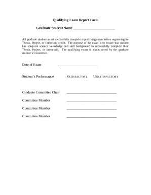 Qualifying Exam Report - Grand Valley State University Doc Template ...