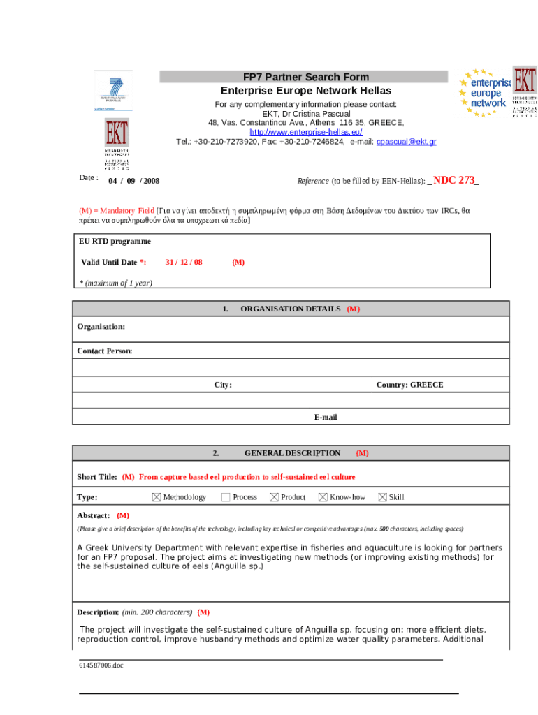 Partnere Search Doc Template | pdfFiller