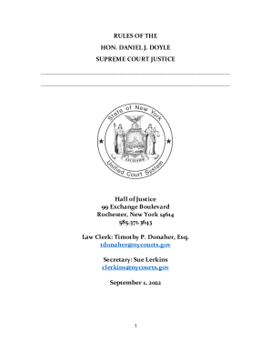 Fillable Online RULES OF THE HON. DANIEL J. DOYLE SUPREME COURT JUSTICE ...