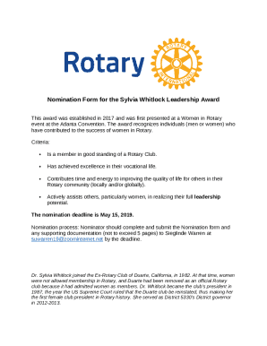 ROTARYS SERVICE AWARDS - Rotary International Doc Template | pdfFiller