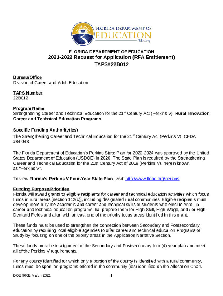 Strengthening Career and Technical Education for the 21st Century Act (Perkins V), Rural ...