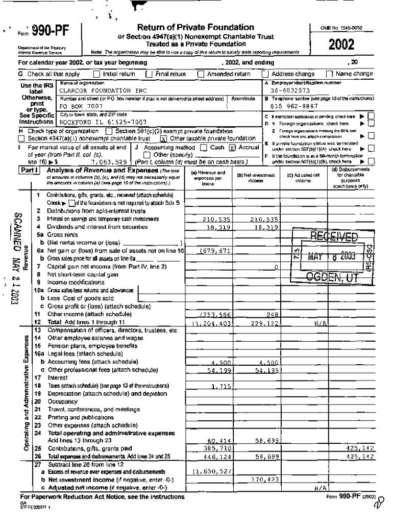 Fillable Online About Form 990-PF, Return of Private Foundation or ...