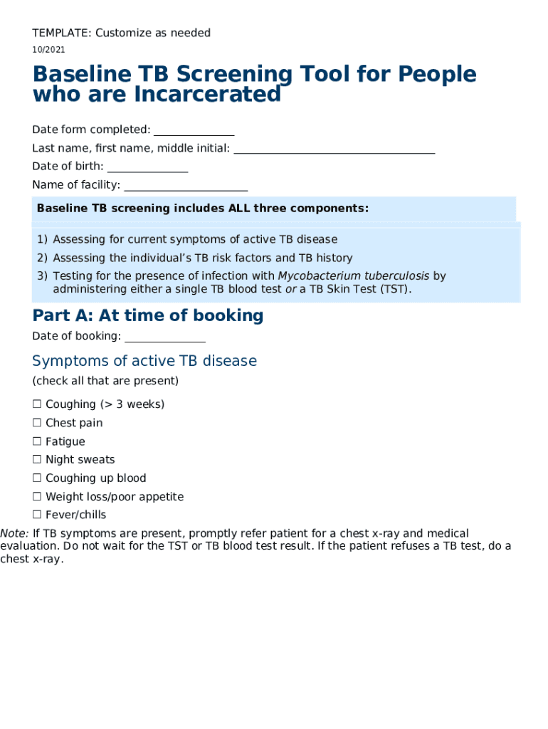 Baseline TB Screening Tool for HCPs - health.state.mn.us Doc Template ...