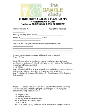 MAPP Amendment and Additional Data Request Doc Template | pdfFiller