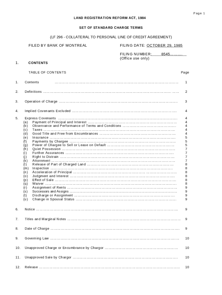 (LF 296 - COLLATERAL TO PERSONAL LINE OF CREDIT AGREEMENT) FILED BY ...