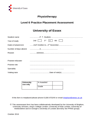 Practice Placement Handbook - University of EssexPhysiotherapy ...