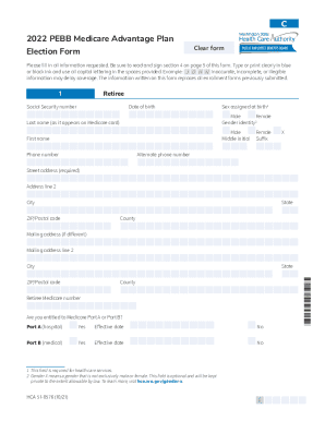 Fillable Online hca wa 2022 PEBB Medicare Advantage Plan Election Form ...