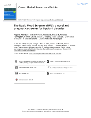Fillable Online a novel and pragmatic screener for bipolar I disorder ...