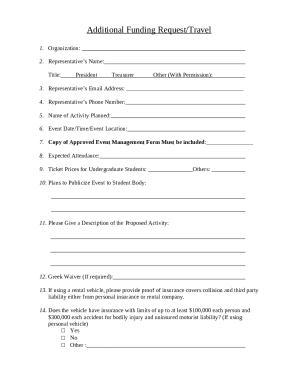 Funding Request Letter: at (with Sample Application) - Document ats Doc ...