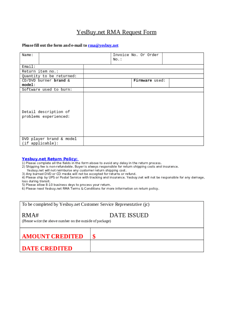 RMA REQUEST SERVICE Please complete this with - lib store yahoo Doc ... RMA REQUEST SERVICE Please complete this with - lib store yahoo Doc ...