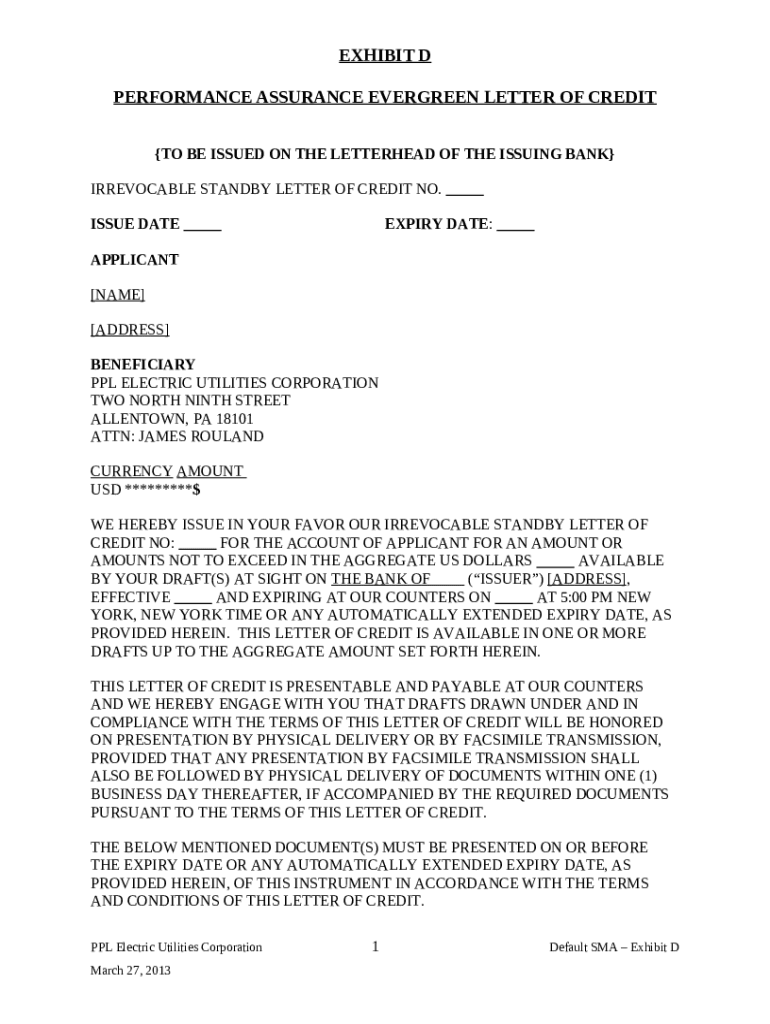 Top 10 EVERGREEN LETTER OF CREDIT Answers - CampingHiking.net Doc ...