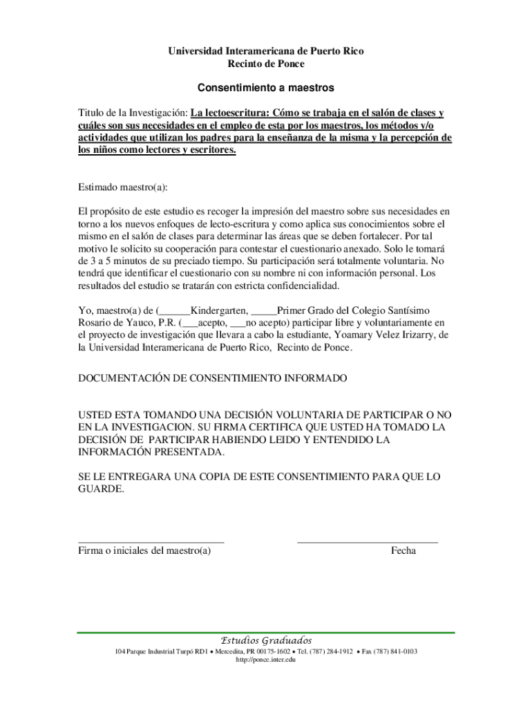 Fillable Online ponce inter UNIVERSIDAD INTERAMERICANA DE PUERTO RICO ...