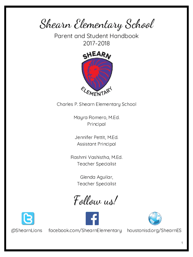 Fillable Online Shearn Elementary School Mayra Romero, M.Ed. Charles P ...