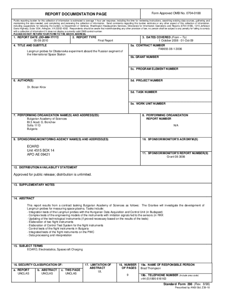 Fillable Online AD1040008.pdf - Form Approved OMB No. 0704-0188 REPORT ...