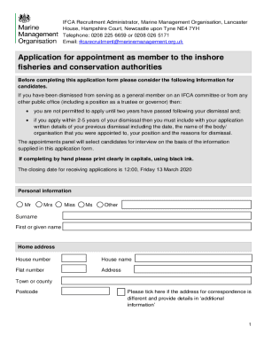Fillable Online IFCA Application Form: Print Ready Version - GOV.UK Fax Email Print - pdfFiller
