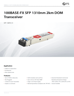 Fillable Online SFP-100FX-31FS. SFP-100FX-31 Small Form Pluggable (SFP ...