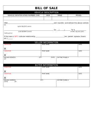 VEHICLE IDENTIFICATION NUMBER (VIN) Doc Template | pdfFiller
