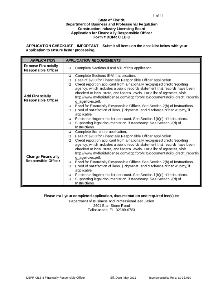 DBPR CILB 8 - Financially Responsible Officer - FLRules Doc Template ...