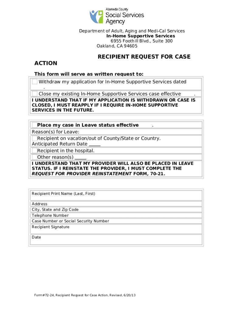 Attention In Home Supportive Services Recipients and Providers: Please ...