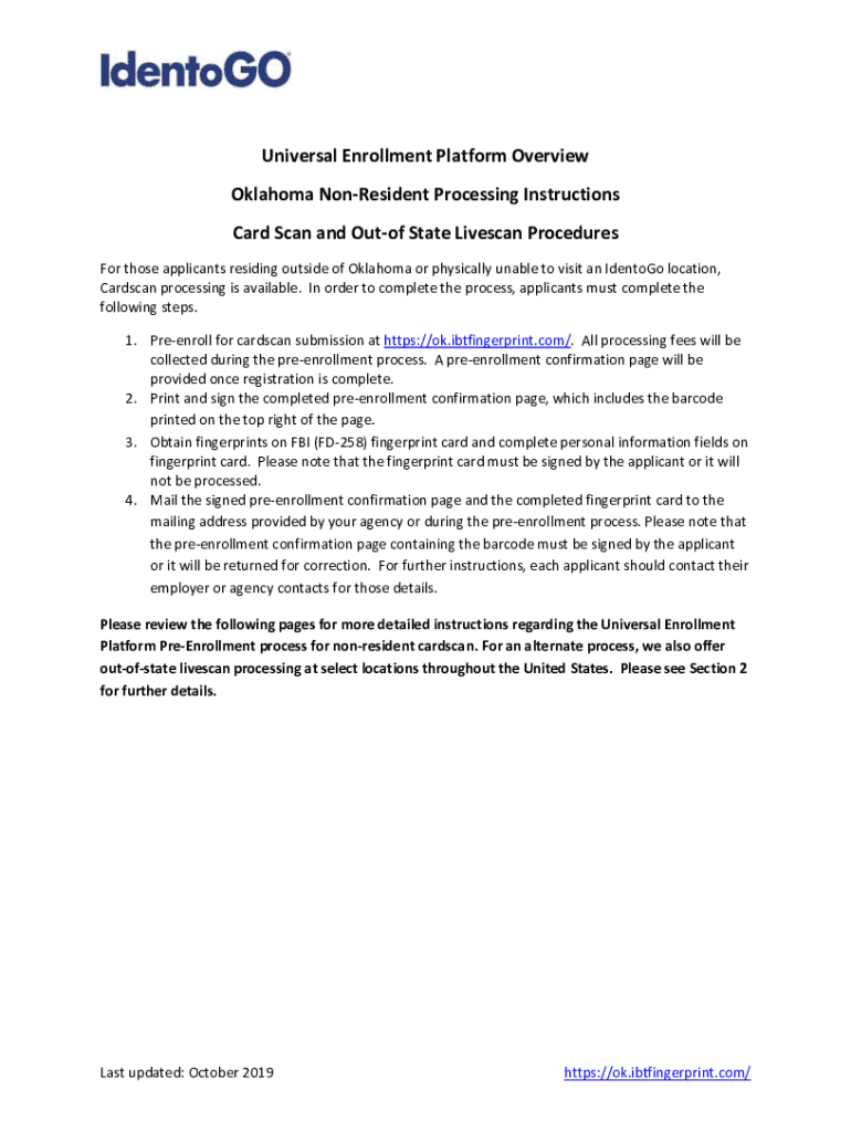 Fillable Online Universal Enrollment Platform Overview Oklahoma Non ...