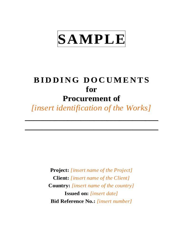 Procurement of works : sample bidding documents - World Bank Doc ...