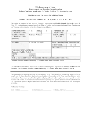 Fillable Online U.S. Department of Labor Employment and Training ...