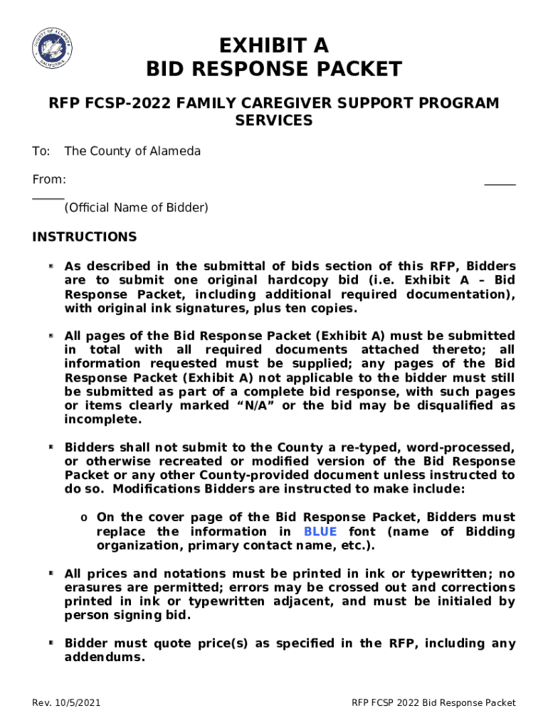 EXHIBIT A - ACGOV.org Alameda County Government Doc Template | pdfFiller