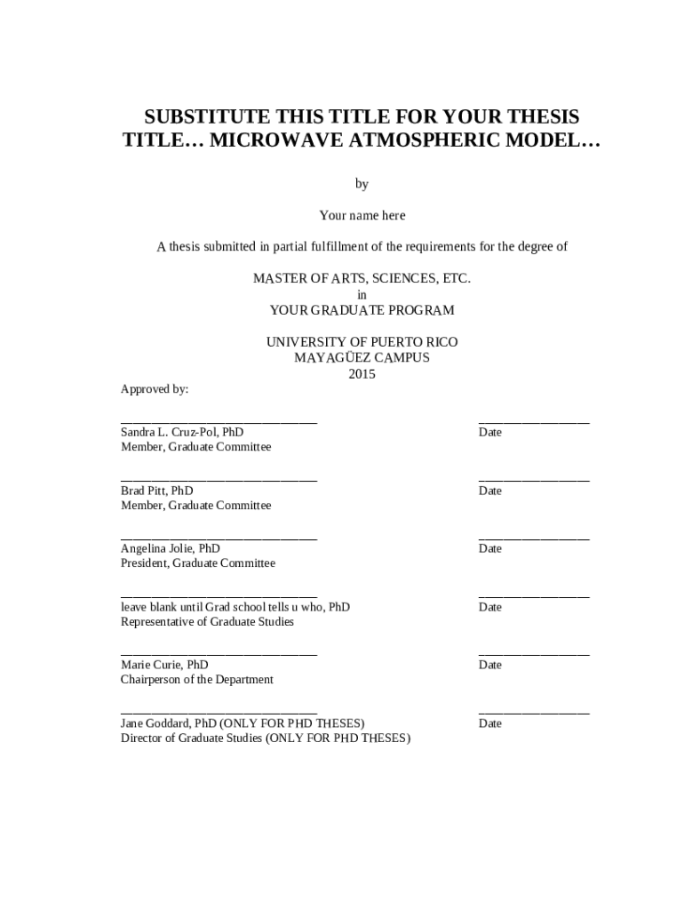 Thesis at auto Table of figures, contents, etc - ece uprm Doc Template | pdfFiller