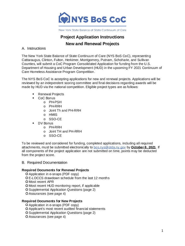 New York State Balance of State Continuum of Care Project Application ...